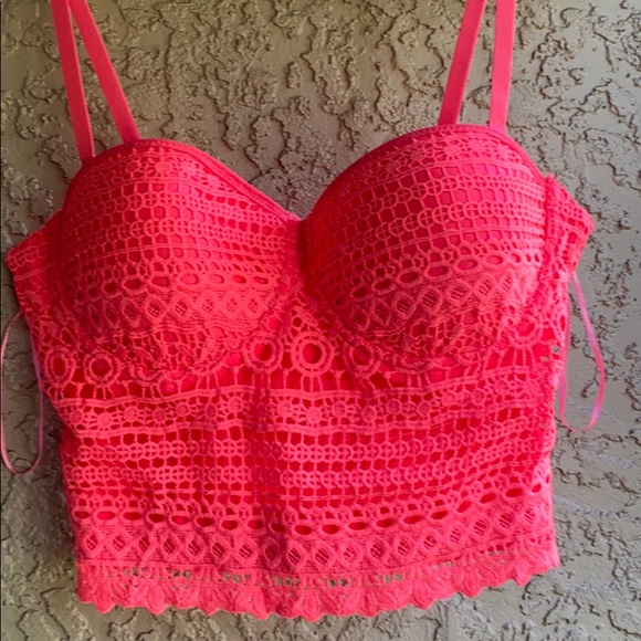 Tops | Neon Pink Corset | Poshmark